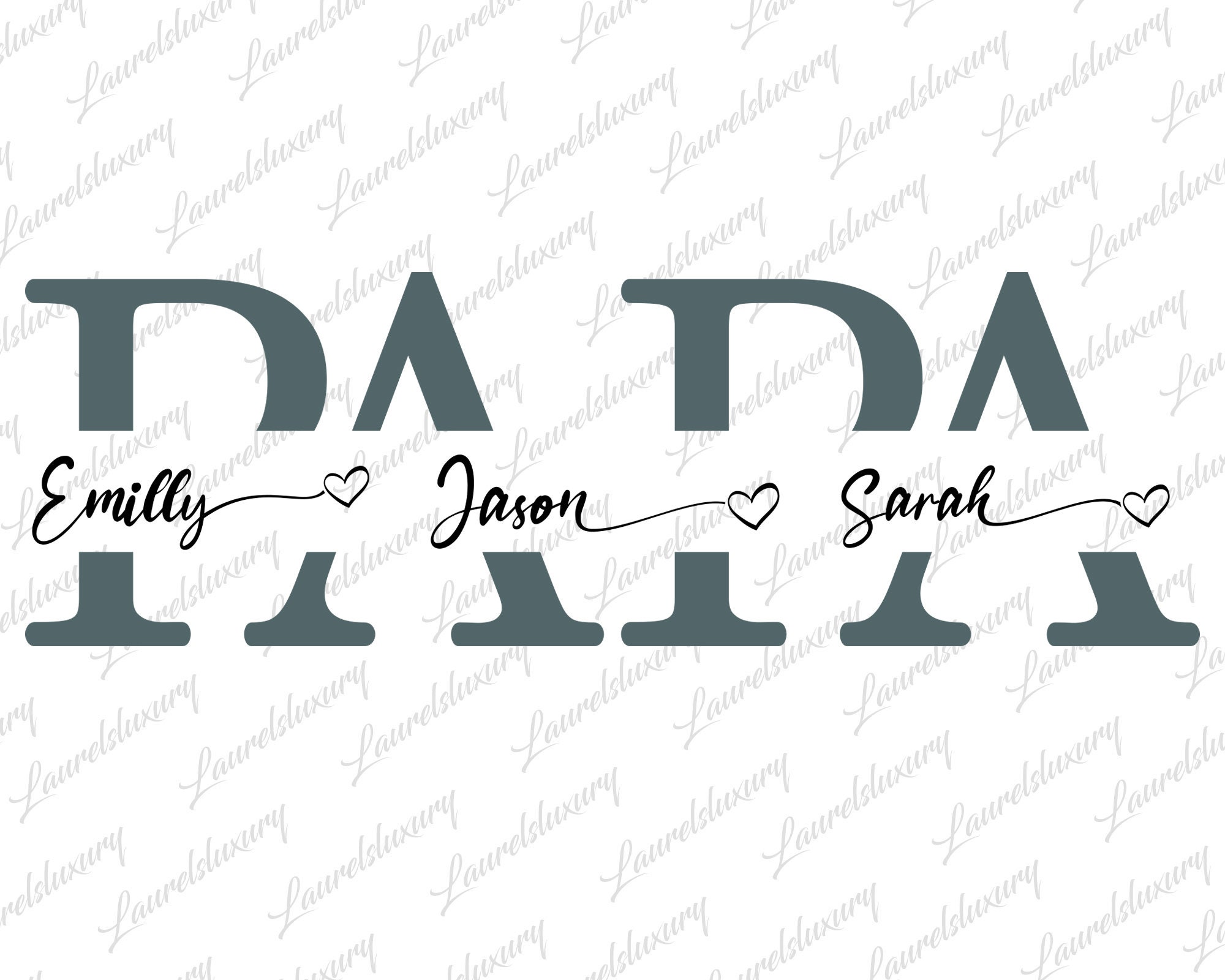 Papa Svg, Father's Day Svg, Split Name Frame Svg, Father Svg ...