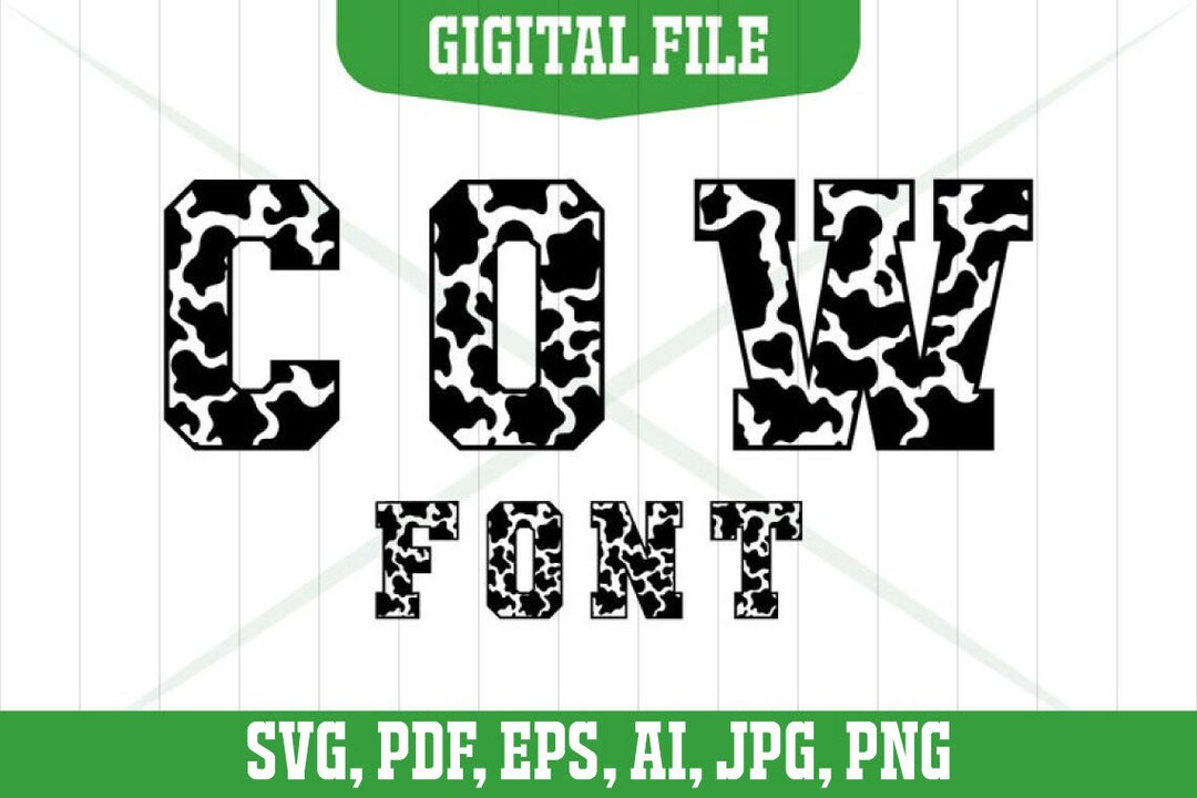 Cow Font Svg, Alphabet Svg, Cow Print Alphabet Letters Svg, Cow Letters ...