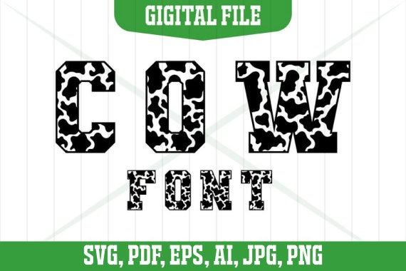 Cow Font Svg Alphabet Svg Cow Print Alphabet Letters Svg | Etsy