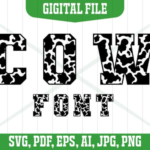 Cow Print Font - Etsy