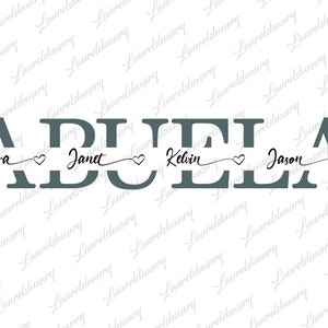 Abuela Svg Mother Day Svg Split Name Frame Svg Grandma Svg - Etsy