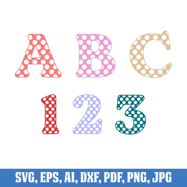 Polka Dot Alphabet Svg Digital Download Dotted Font Polka - Etsy