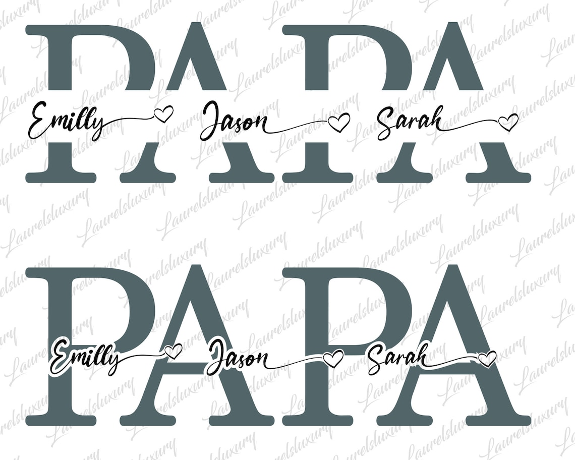 Papa Svg, Father's Day Svg, Split Name Frame Svg, Father Svg ...