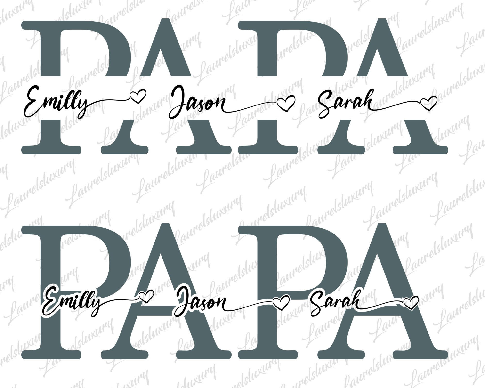 Papa Svg, Father's Day Svg, Split Name Frame Svg, Father Svg ...