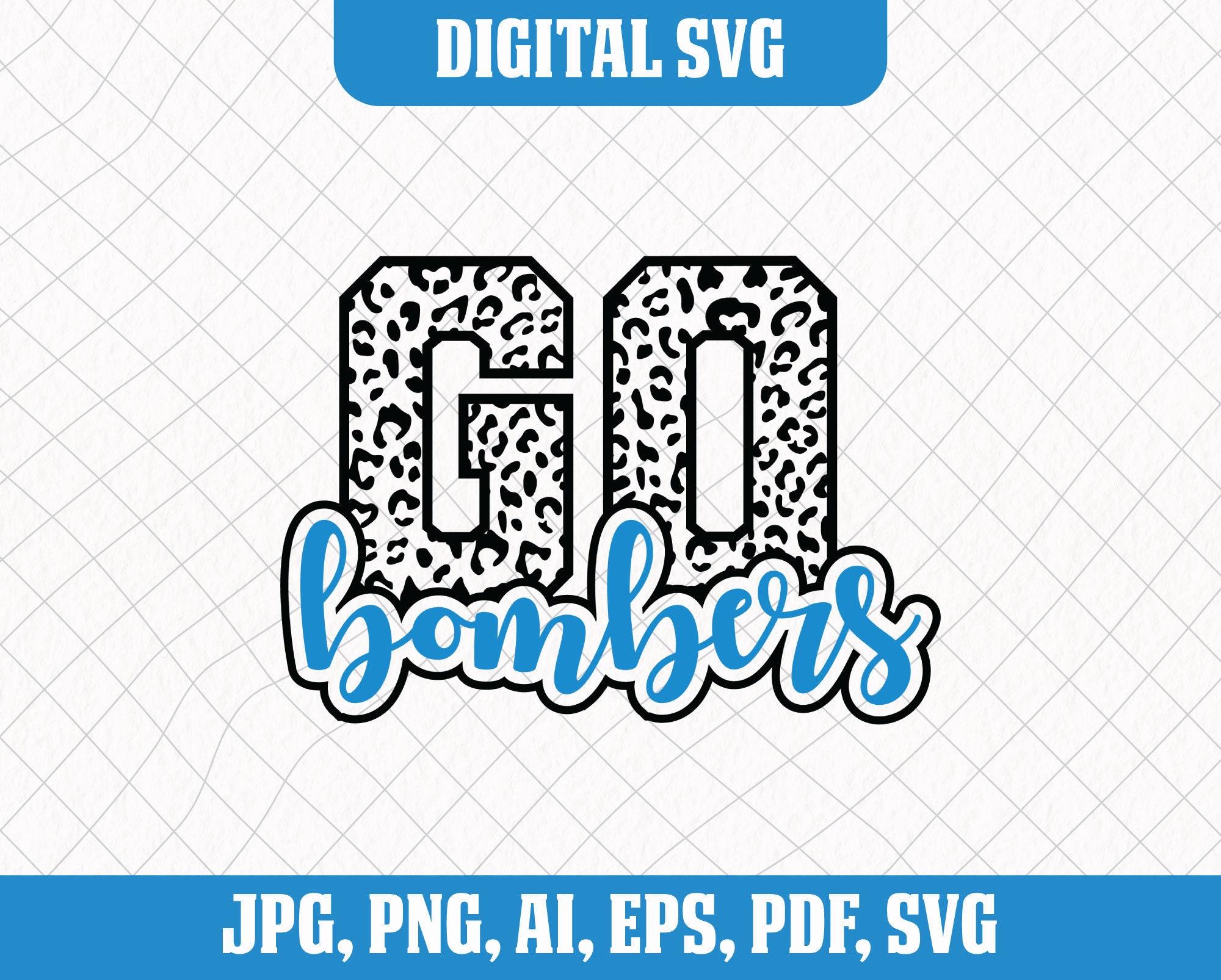 Go Bombers Svg, Bombers Black Leopard Print Athletic SVG, Cheetah ...
