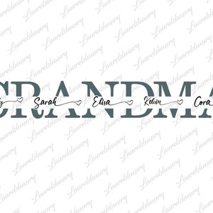 Grandma Svg Mama Svg Mother's Day Svg Split Name Frame - Etsy