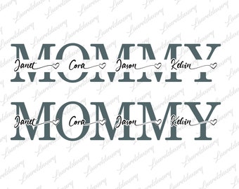 Mom Svg, Digital Download, Mother's Day Svg, Silhouette, Mom Split Name ...