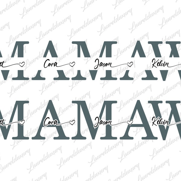 Mamaw Split Name Svg - Etsy