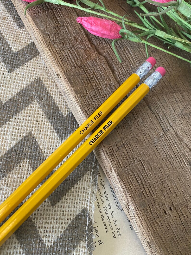 Back to School Pencils Personalized 2 Pencils Engraved - Etsy