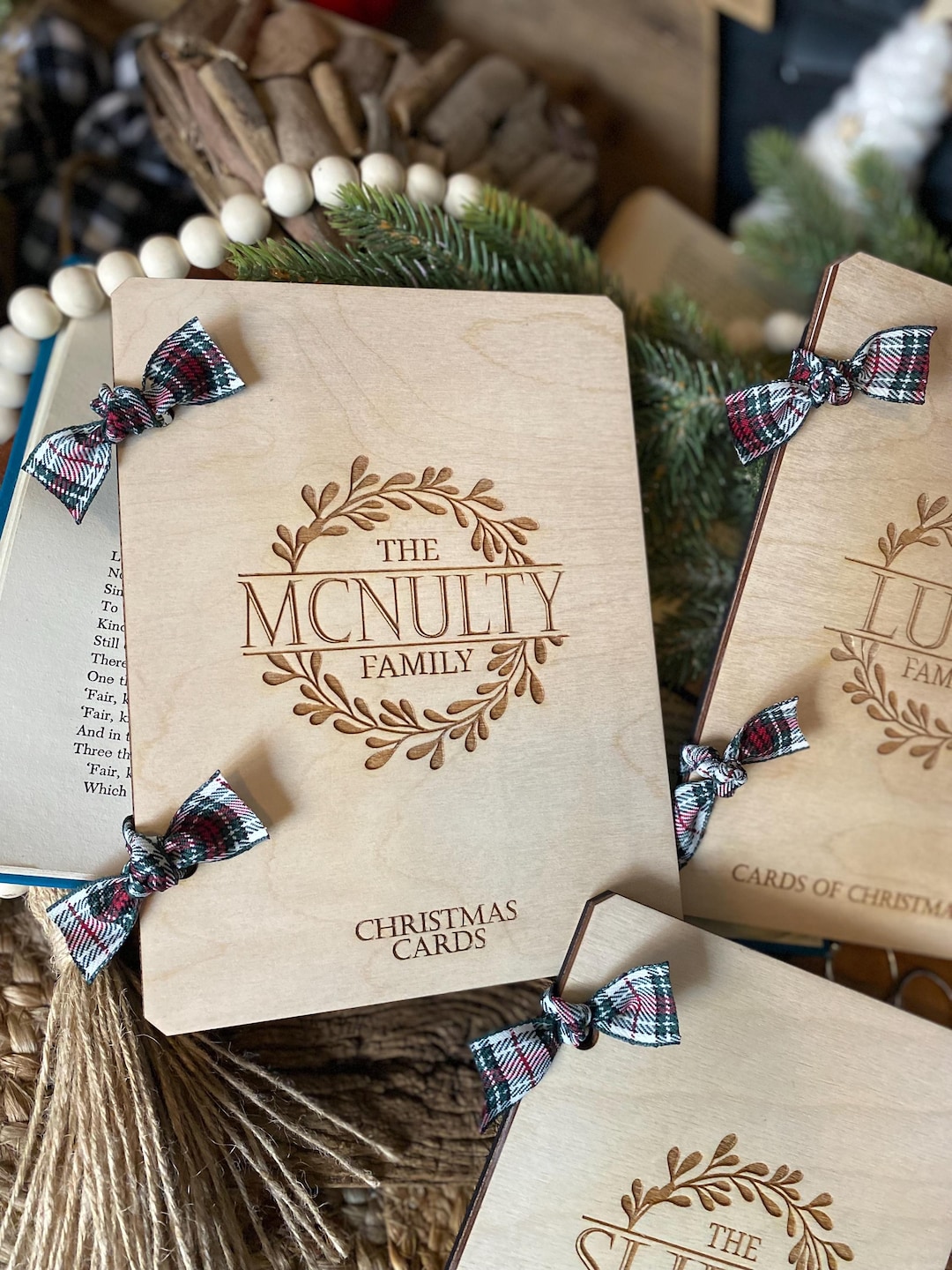 Personalized Christmas Card Album: Laser Engraved Family Keepsake - Etsy