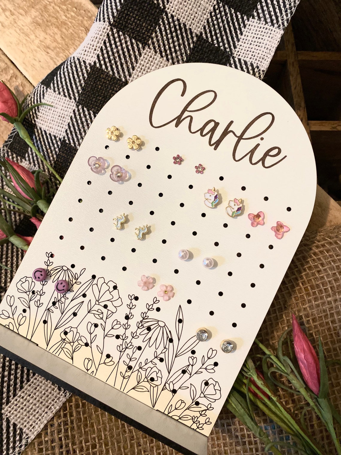 Girls Earring Holder Personalized Earring Holder Earring - Etsy