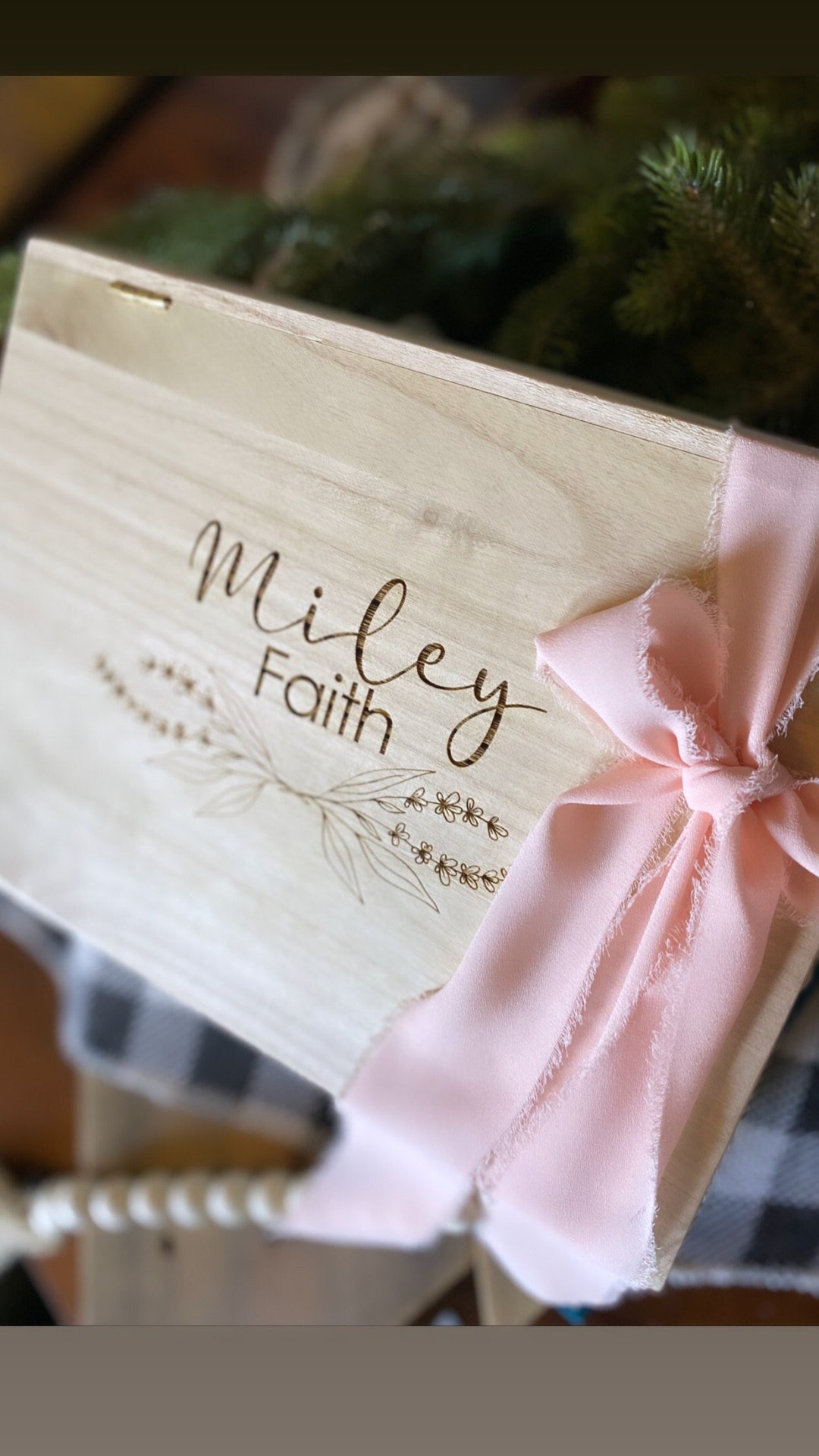 Engraved Wooden Box, Baby Name Box, Baby Shower Gift Box, Baby Keepsake ...