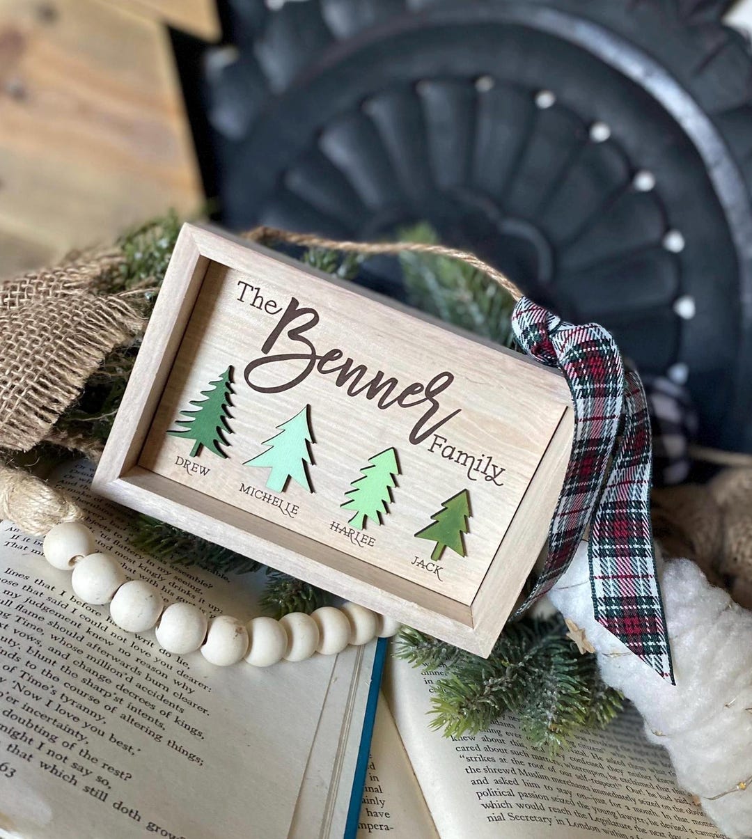 Family Tree Sign, Family Name Sign, Fall Family Sign, Personalized Gift ...