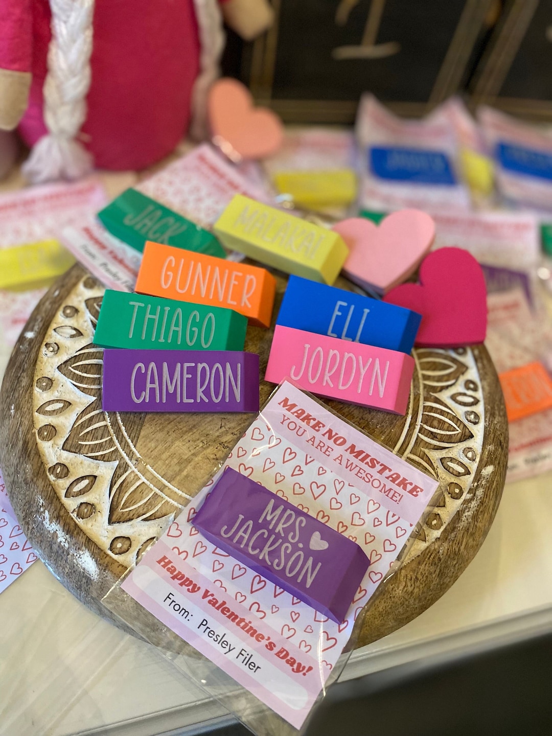 Eraser Valentines, Classroom Valentine Erasers, Valentines for Class ...