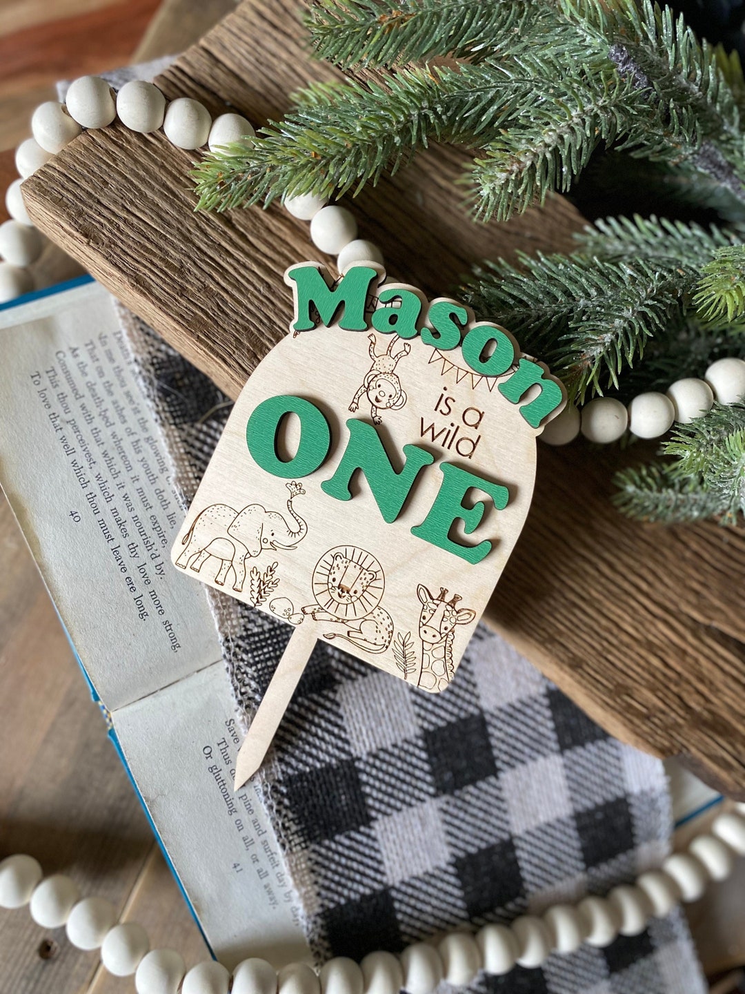 Wild One Cake Topper, Safari Cake Topper, Wild One Party, First ...