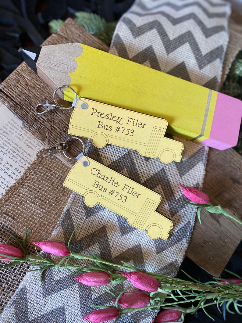 Backpack Bus Tag School Bus Name Tag Book Bag Tag School - Etsy