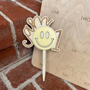 One Happy Dude Cake Topper Smiley Face Cake Topper First - Etsy