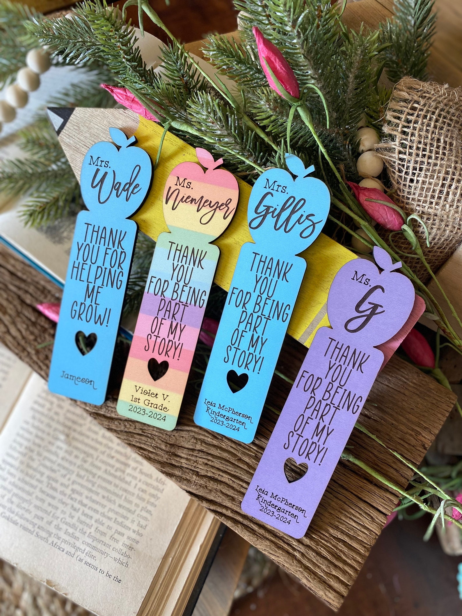 Teacher Bookmark, Teacher Appreciation Gift, Christmas Teacher Gift ...