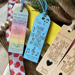 Music Teacher Bookmark, Teacher Appreciation Gift, Christmas Teacher ...