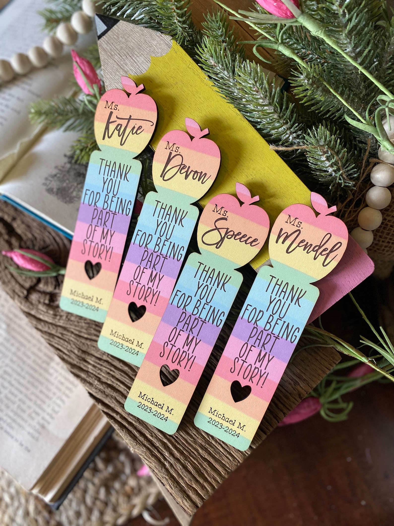 Teacher Bookmark, Teacher Appreciation Gift, Christmas Teacher Gift ...