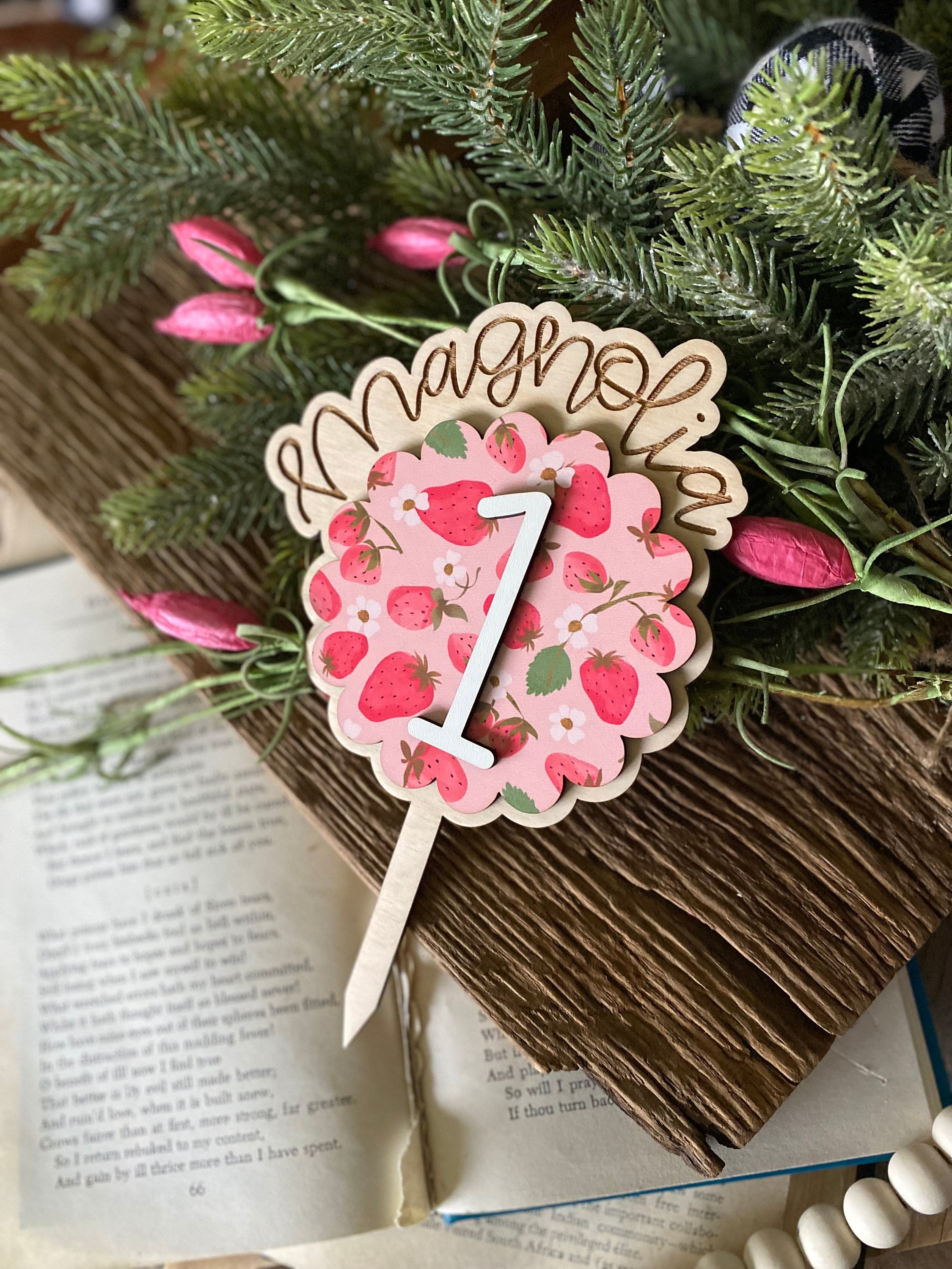 Berry 1st Birthday Cake Topper