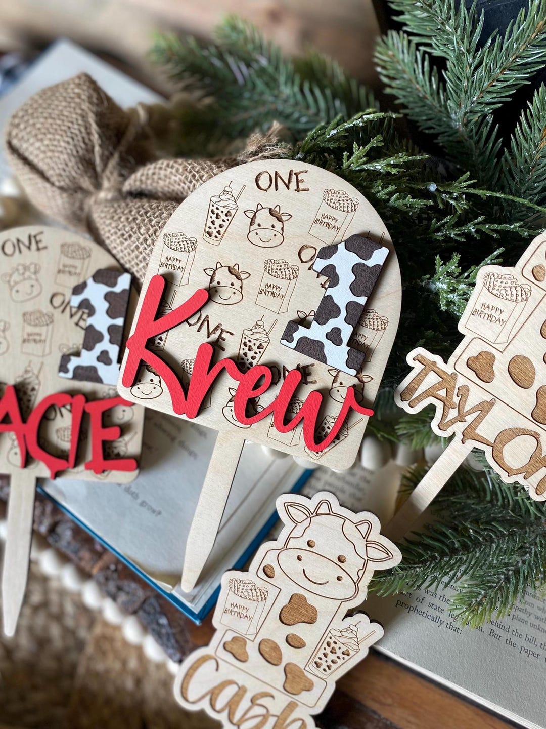 Cow Cake Topper, Nugget Cake Topper, Holy Cow I'm One, Little Nugget ...