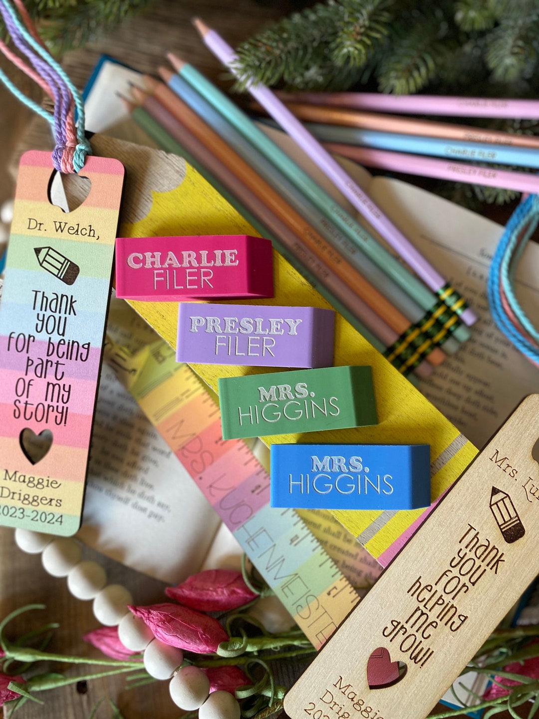 Personalized Erasers Back to School Erasers Teacher Gift - Etsy