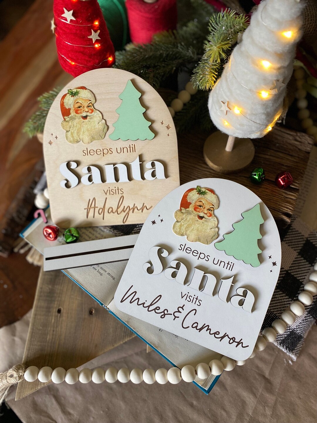 Personalized Santa Countdown Sign: Christmas Keepsake, Elf Prop - Etsy