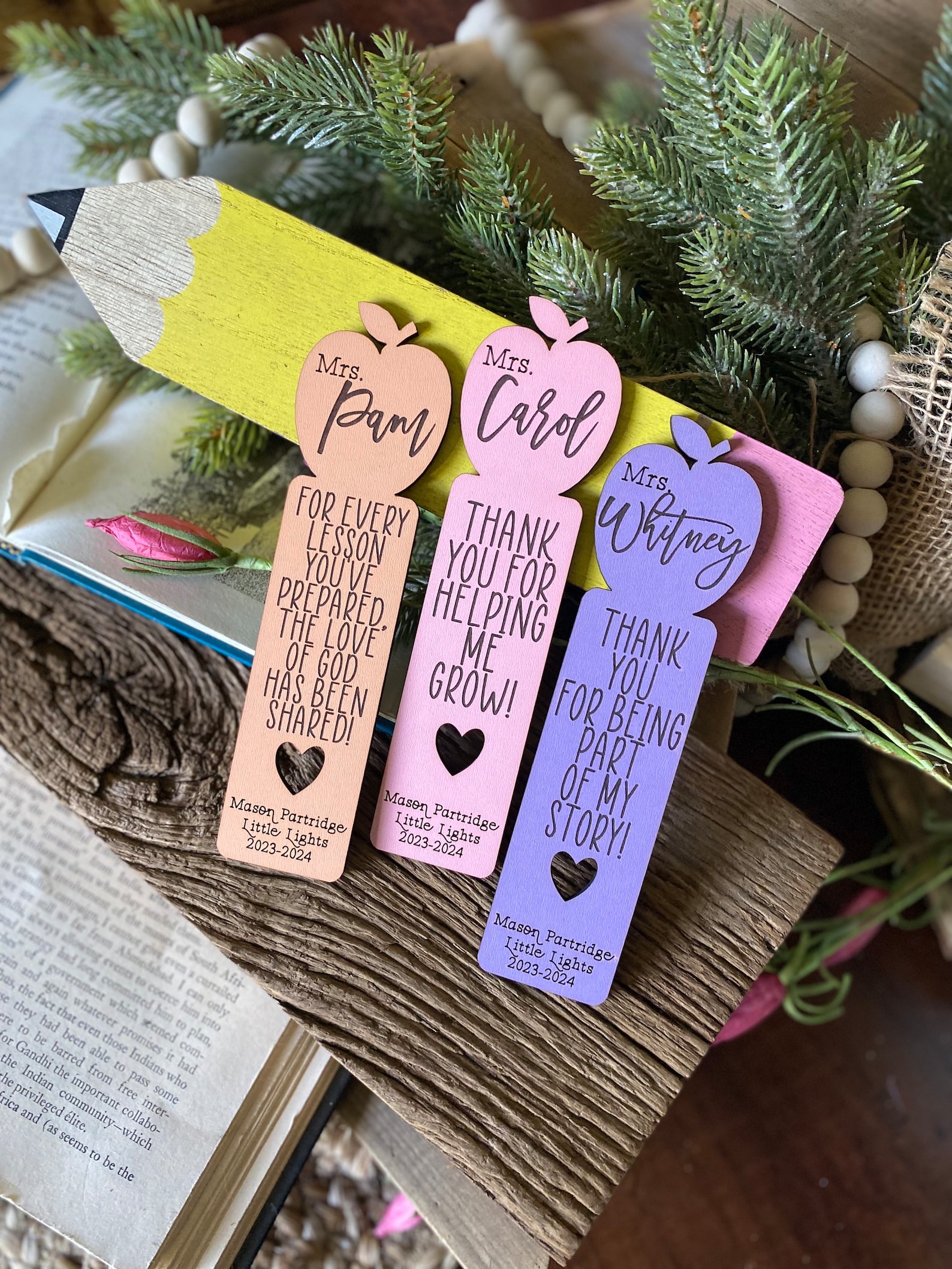 Teacher Bookmark, Teacher Appreciation Gift, Christmas Teacher Gift ...