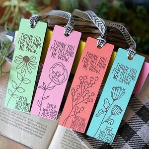 Teacher Gift, Gift for Teachers, Personalized Bookmark, Thank You ...