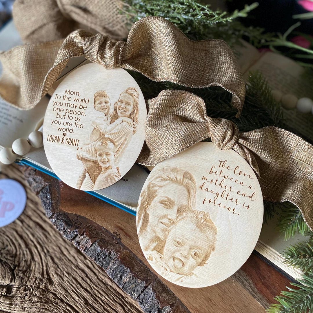 Engraved Photo Ornament: Mother and Child Gift - Etsy