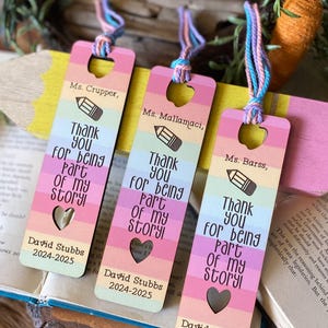 Teacher Gift, Gift for Teachers, Personalized Bookmark, Thank You ...