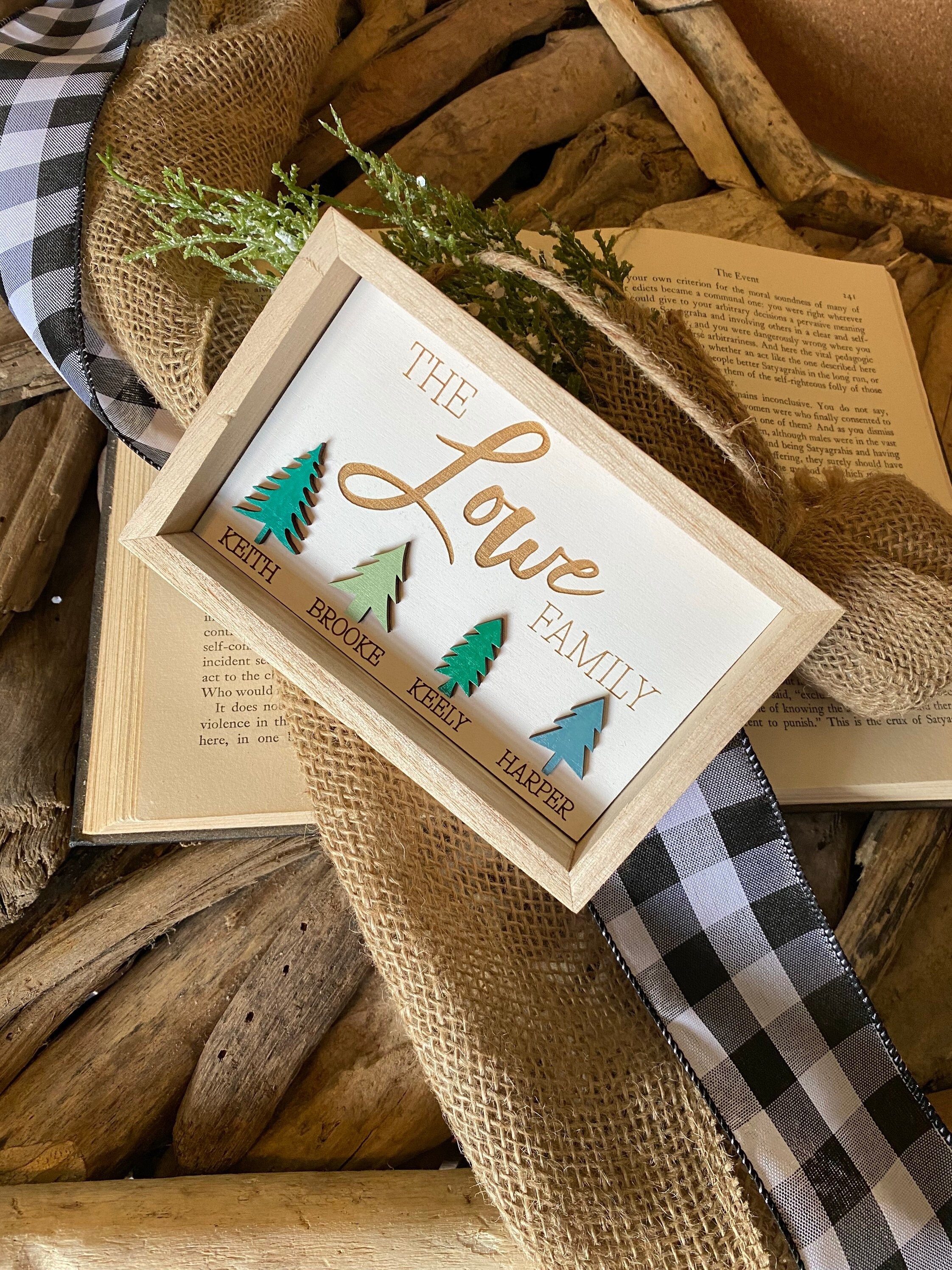 Family Tree Sign Family Name Sign Fall Family Sign | Etsy