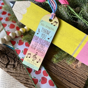 Music Teacher Bookmark, Teacher Appreciation Gift, Christmas Teacher ...