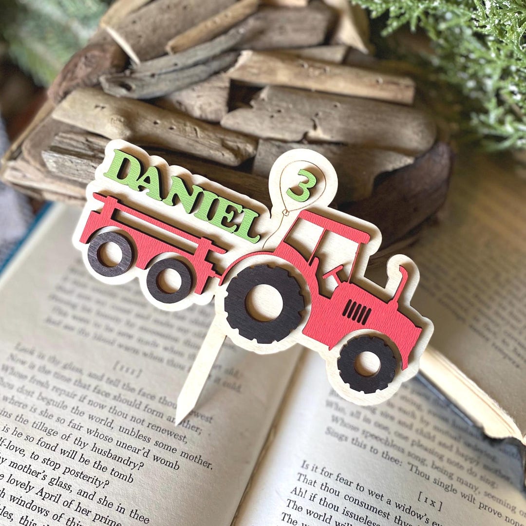 Tractor Birthday Cake Topper, Farm Party Cake Topper, Farm Birthday ...