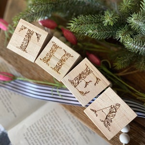 Wood Block Name Letters, Wood Name Sign, Baby Name Sign, Engraved Block ...