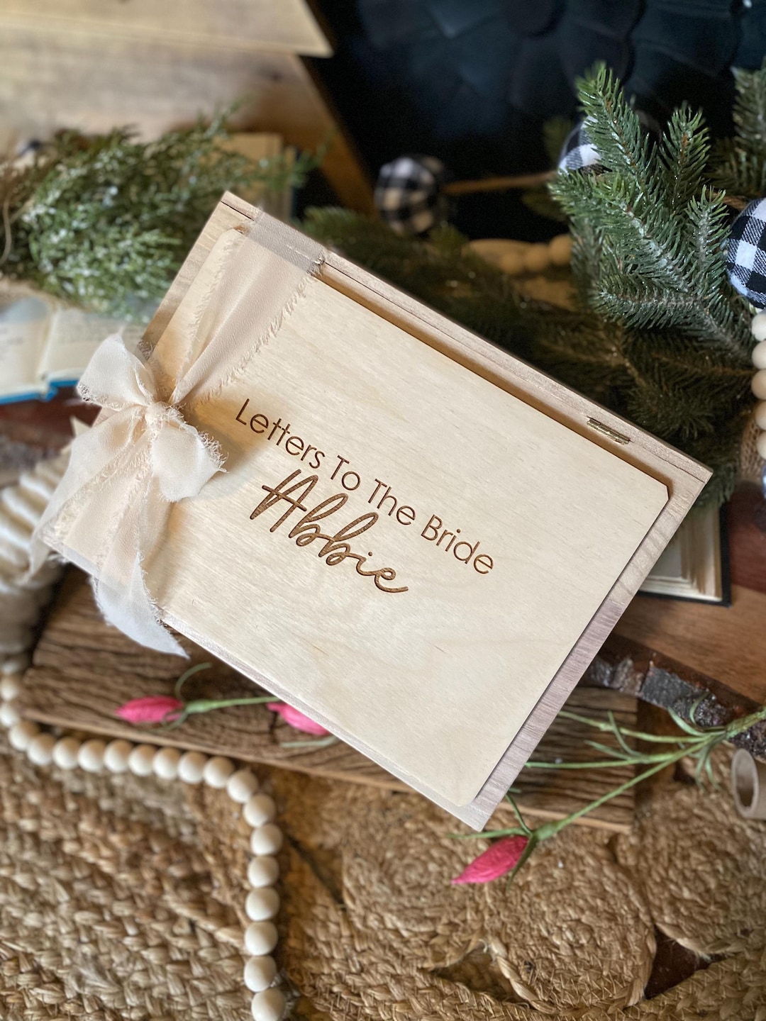 Personalized Letters to the Bride Box: Engraved Wood Keepsake - Etsy