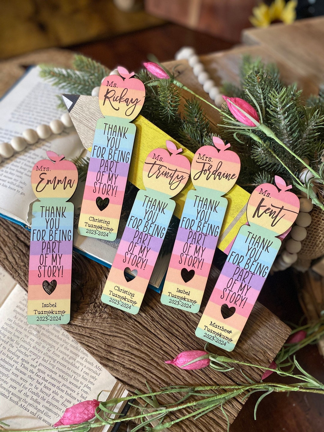Teacher Bookmark, Teacher Appreciation Gift, Christmas Teacher Gift ...