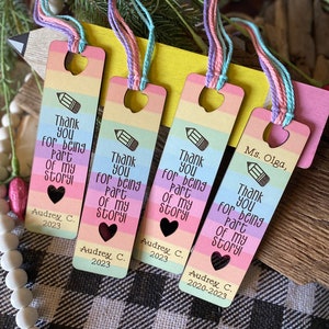 Teacher Gift, Gift for Teachers, Personalized Bookmark, Thank You ...
