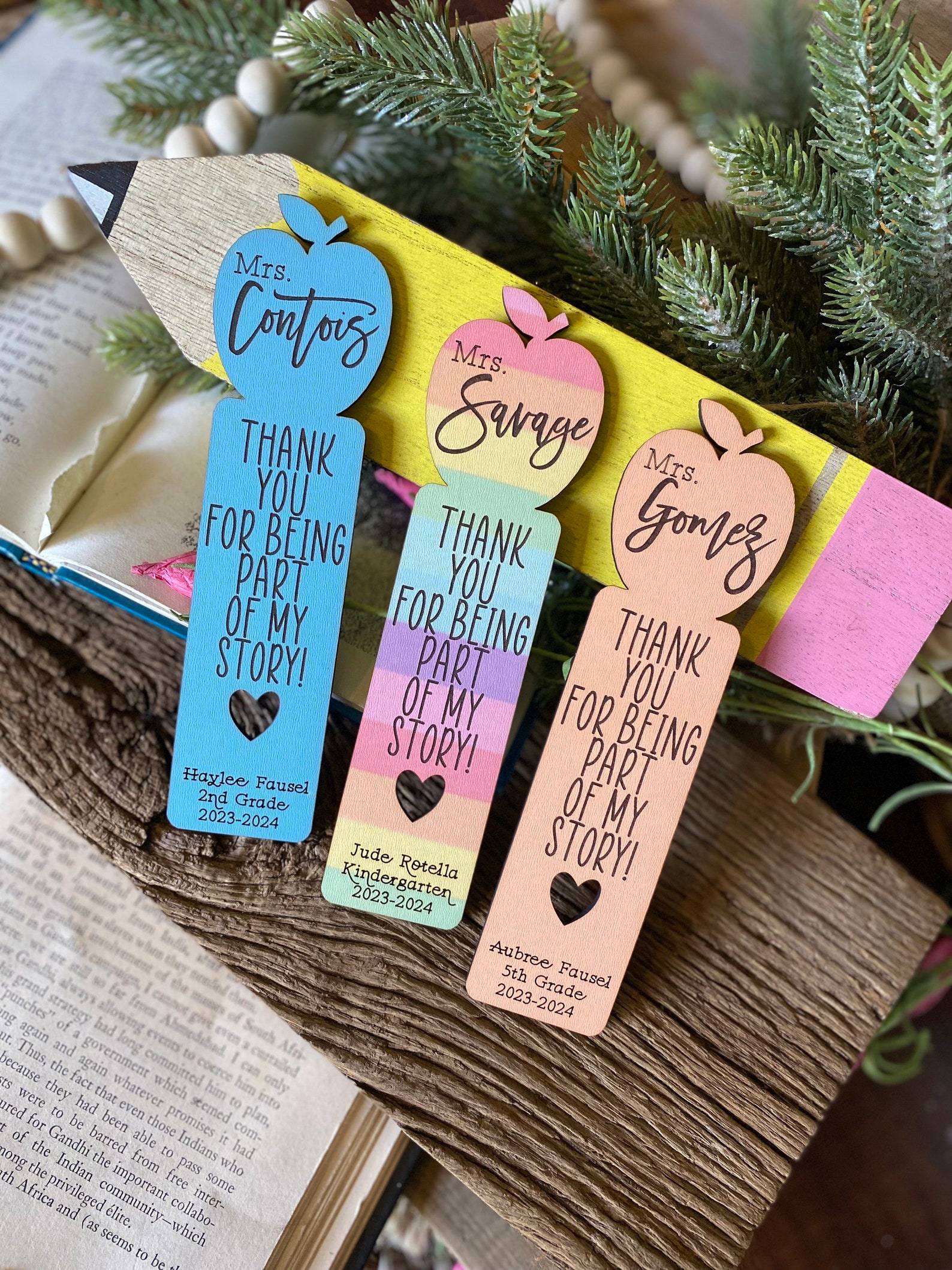 Teacher Bookmark, Teacher Appreciation Gift, Christmas Teacher Gift ...