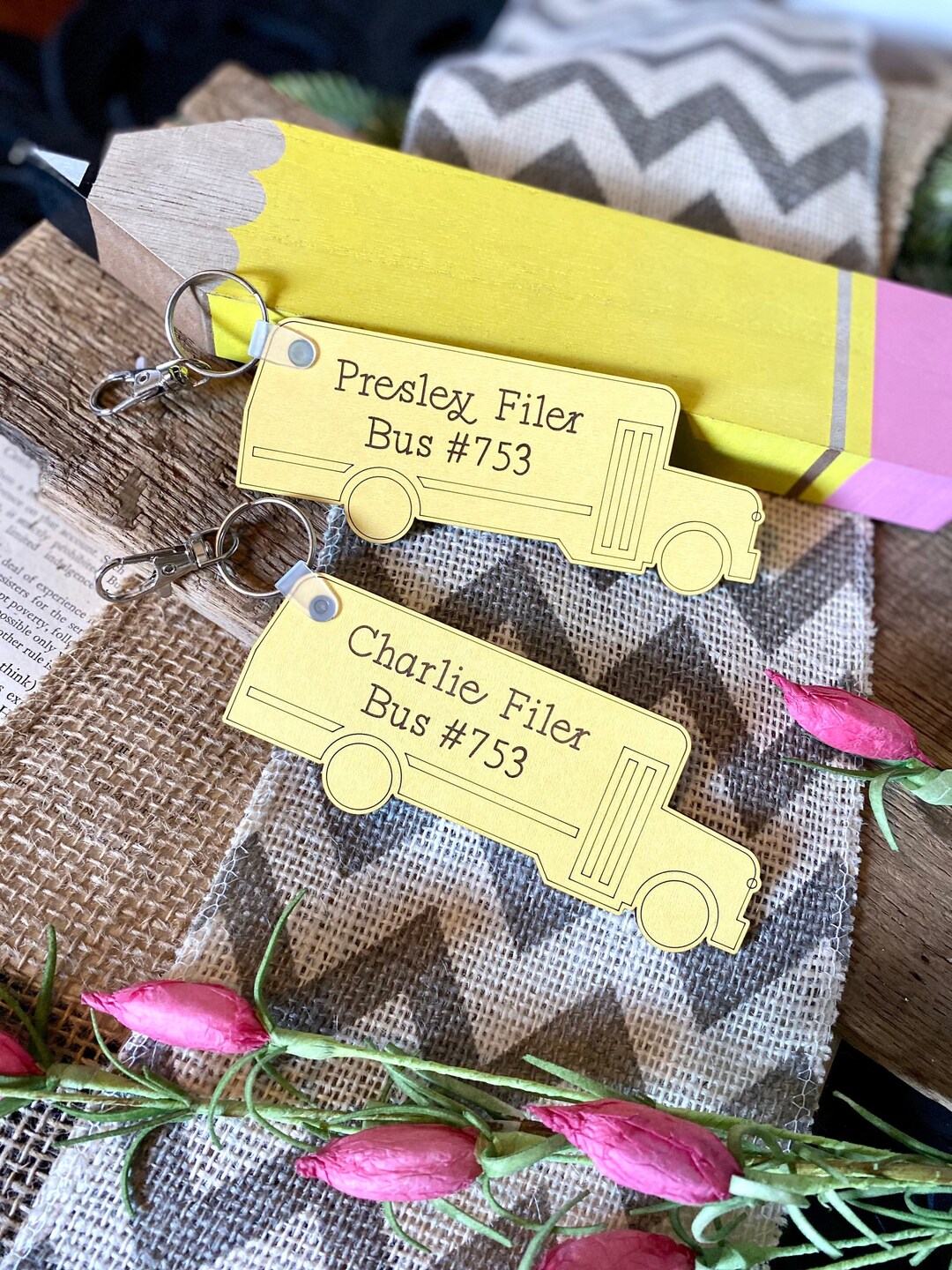 Backpack Bus Tag School Bus Name Tag Book Bag Tag School - Etsy