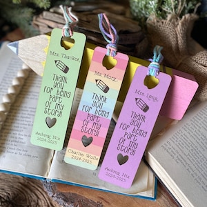 Teacher Gift, Gift for Teachers, Personalized Bookmark, Thank You ...