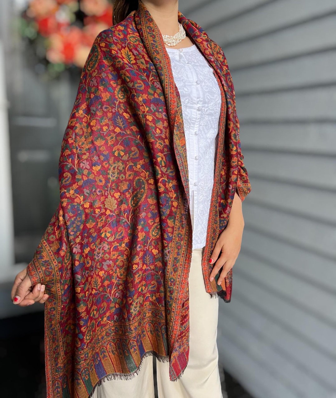 Kashmir Wool Silk Jamawar Shawl: Limited Edition Kani Scarf - Etsy