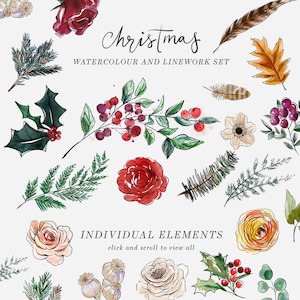 Christmas Clipart Transparent Background Festive Artwork | Individual ...