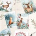 Woodland Christmas Watercolor Festive Clipart - Woodland Animals and ...