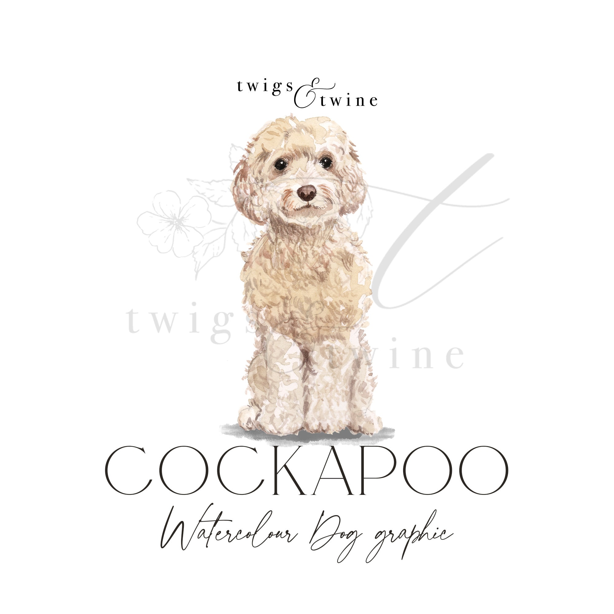 Champagne Cockapoo Watercolor Dog Illustration Graphic - Etsy