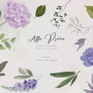 Alla Prima - Digital Flower Clipart With Ultra Violet Hues - Etsy