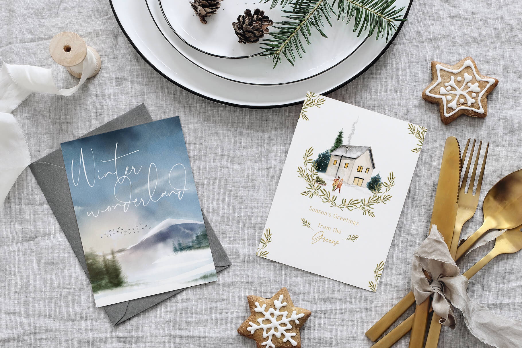 Watercolor Christmas Clipart – Winter Holiday Scenes (instant Download ...