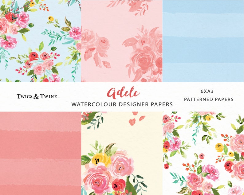 Adele Digital Paper Flower Paper. Vintage Style Floral - Etsy