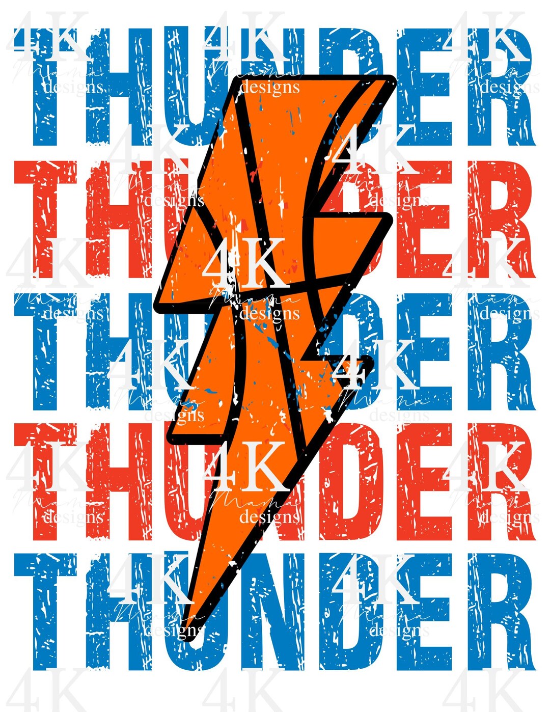 Thunder Basketball Sublimation Design (PNG) - Etsy
